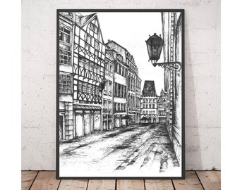 London Digital Download Print Architecture Travel Poster Handmade Ink ...