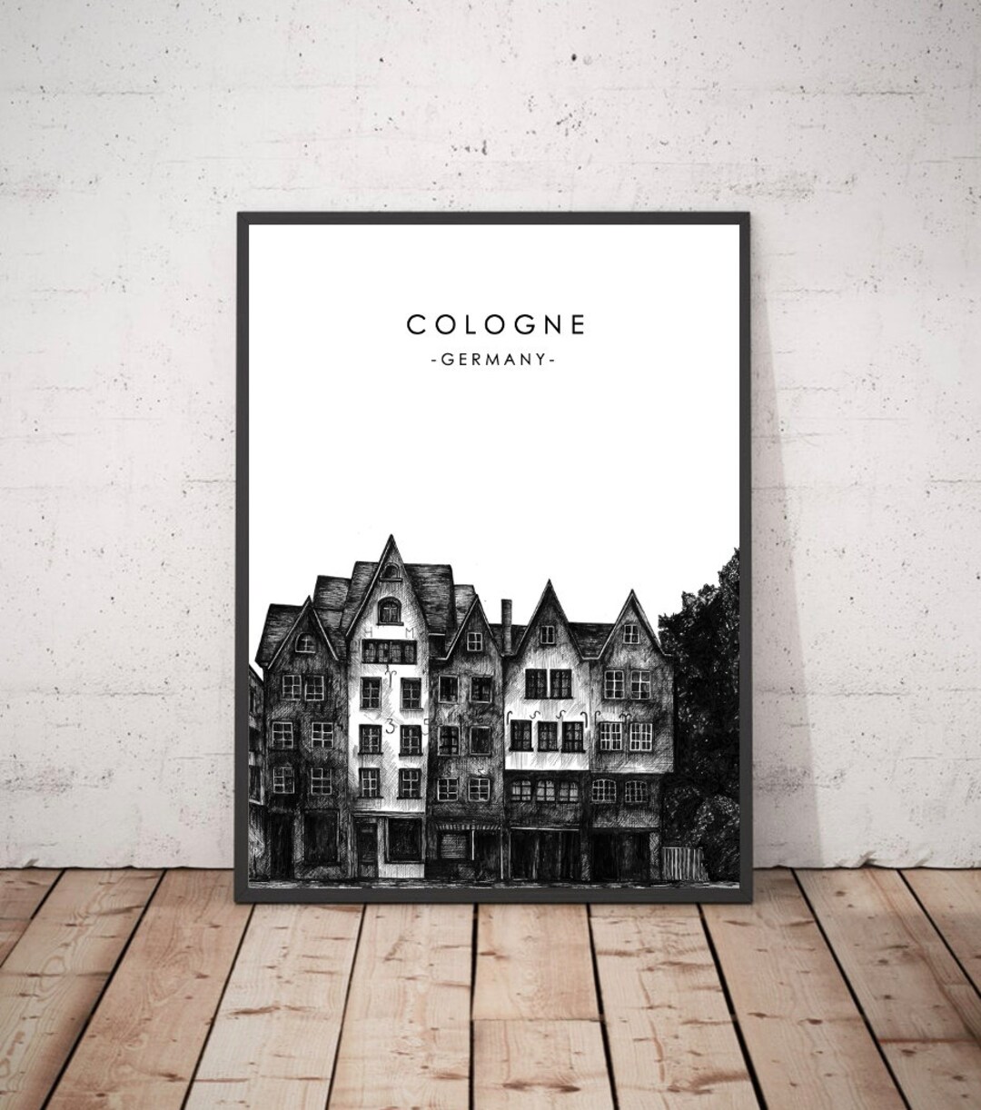Cologne Digital Download Art Print Architecture Travel Poster - Etsy