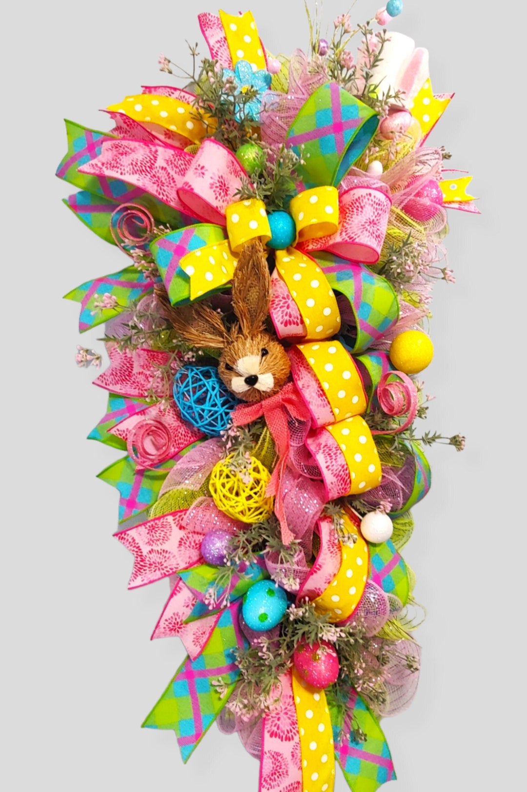 Easter Swag, Easter Wreath, Easter Bunny Swag, Whimsical Easter Swag ...