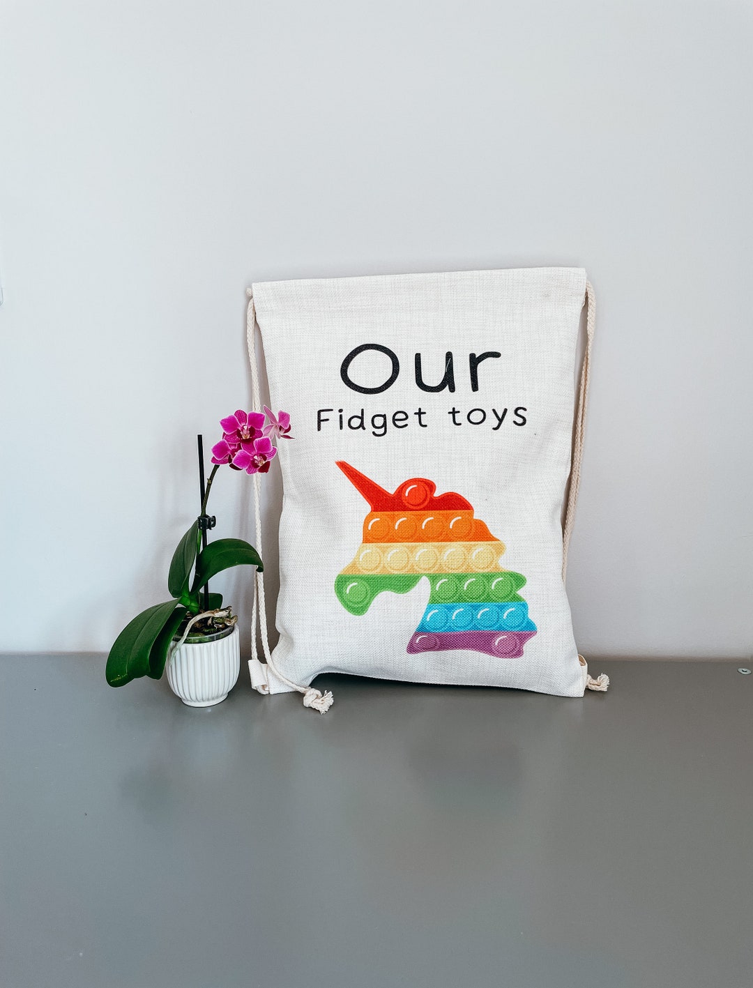 Personalised Fidget Toy Bag for Kids, Storage Bag, Fidget Toy Gift ...