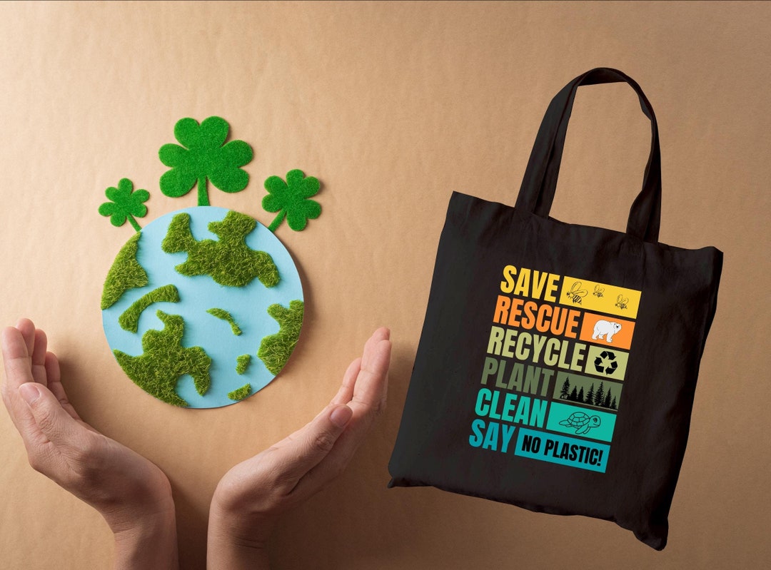 Environment Day Tote Bag, Plant A Tree Tote Bag, Clean the Seas Tote ...