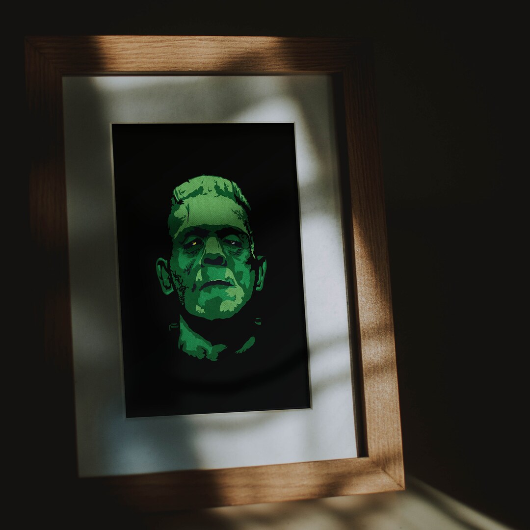 Frankenstein's Monster, Creepy Goth Horror Art Print, Wall Art, A4 & A3 ...