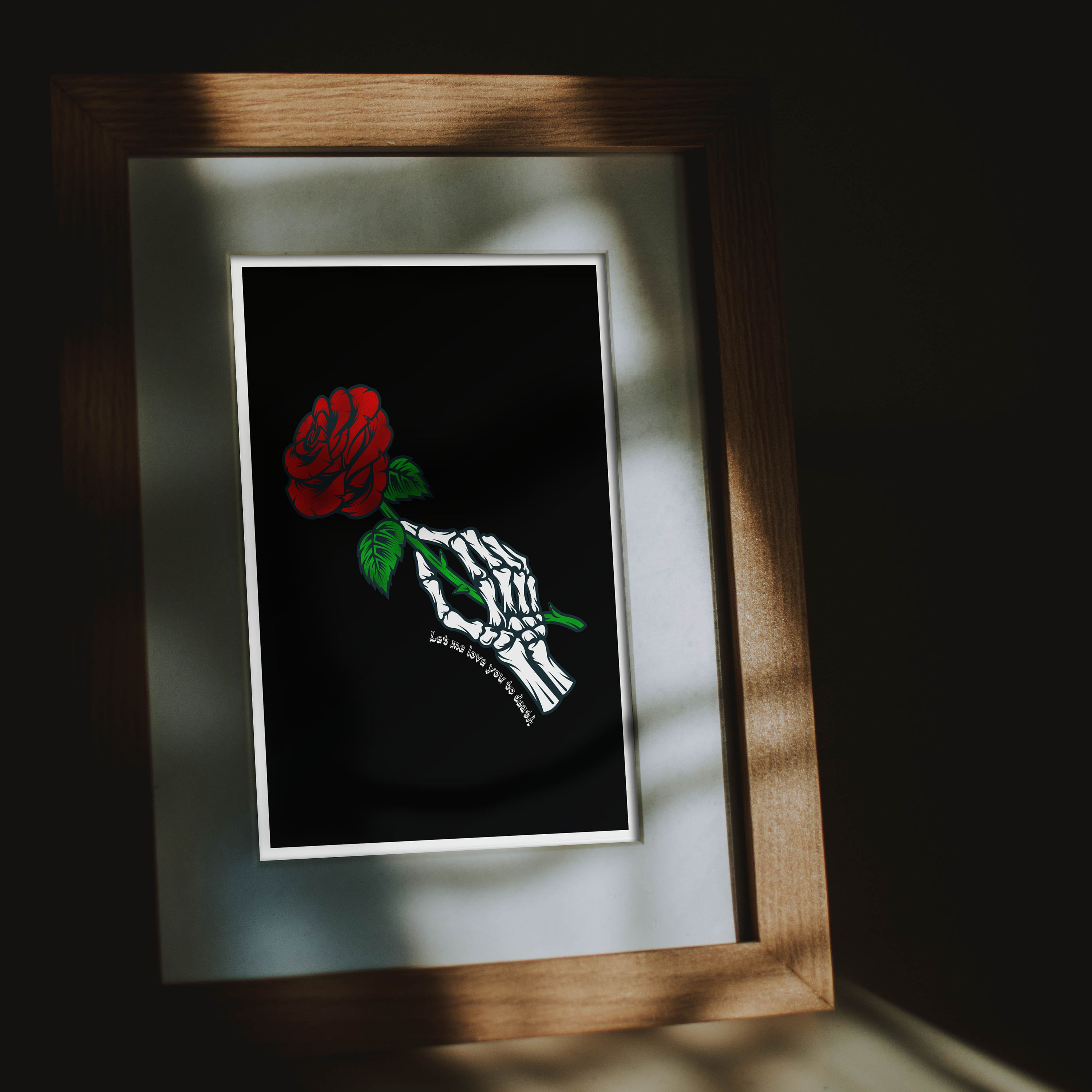Love You to Death Creepy Skeleton Rose Goth Art Print Wall - Etsy UK