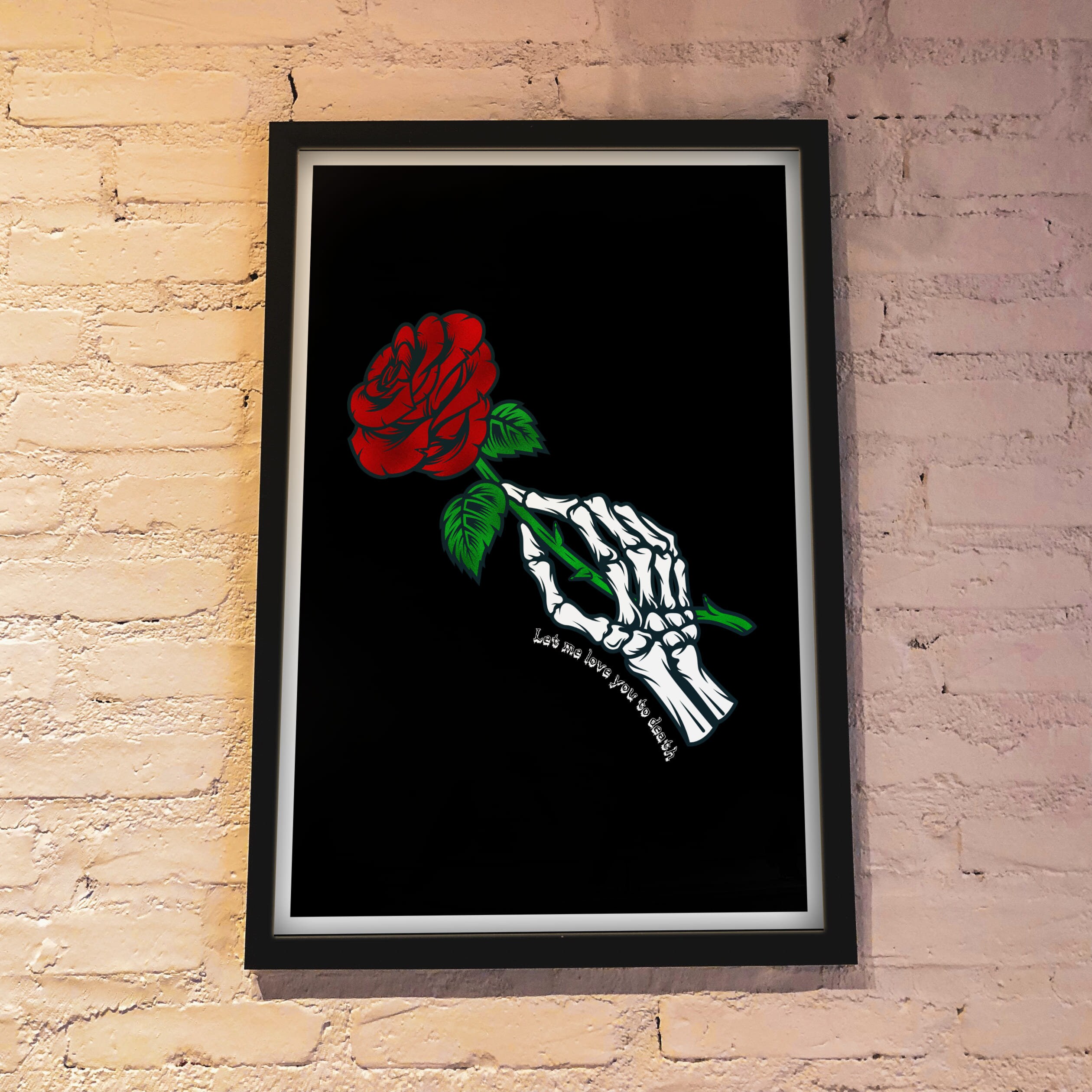 Love You to Death Creepy Skeleton Rose Goth Art Print Wall - Etsy UK