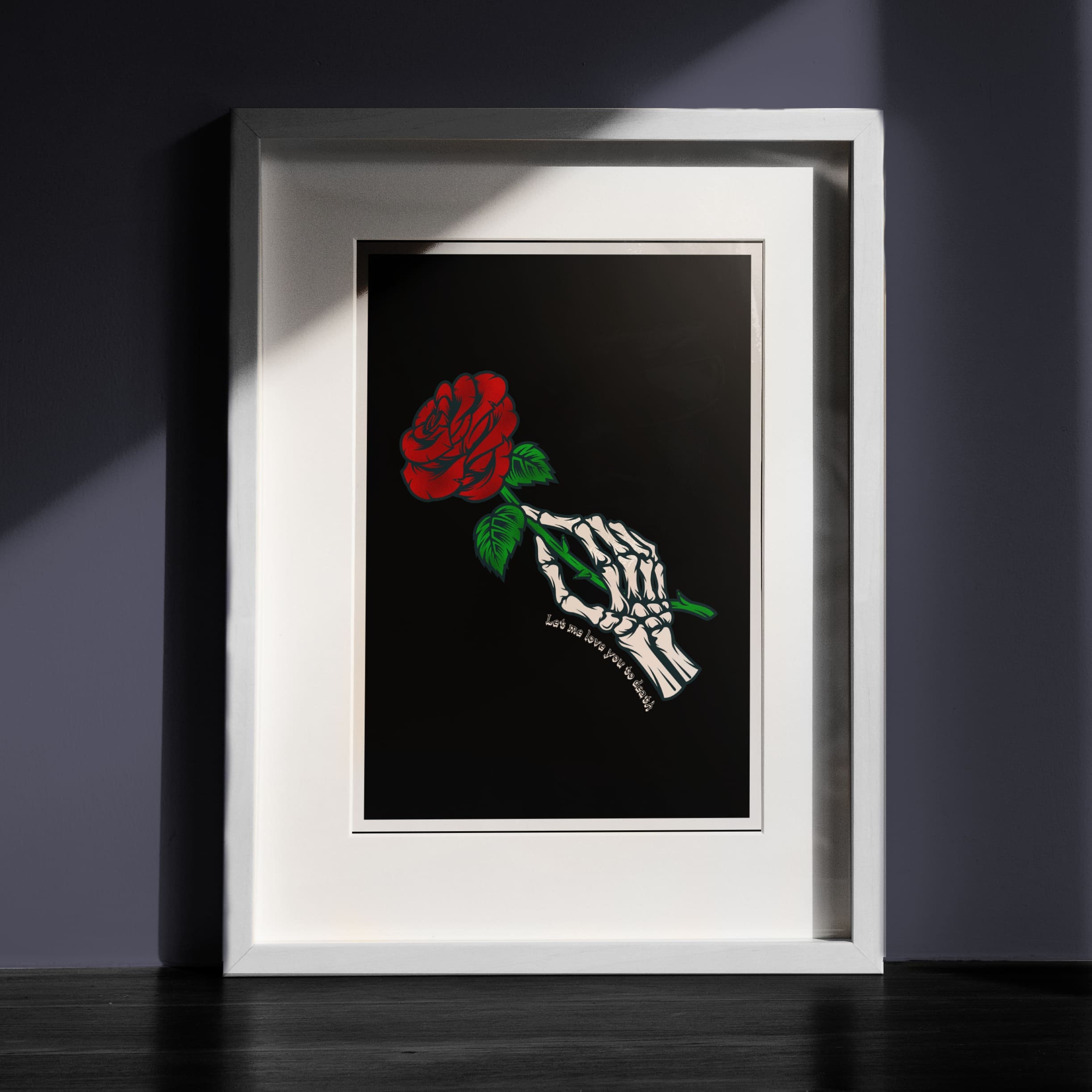 Love You to Death Creepy Skeleton Rose Goth Art Print Wall - Etsy UK