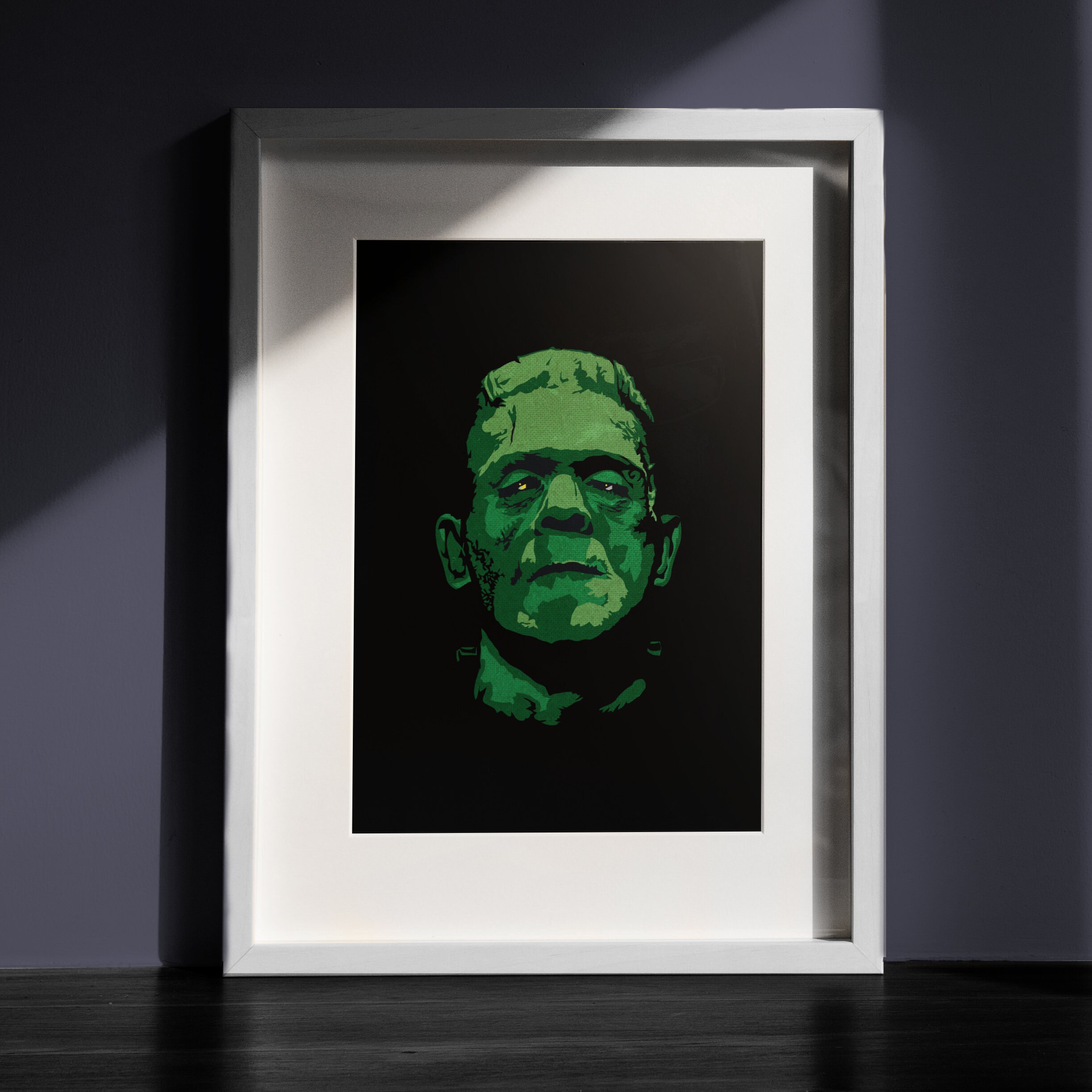 Frankenstein's Monster, Creepy Goth Horror Art Print, Wall Art, A4 & A3 ...
