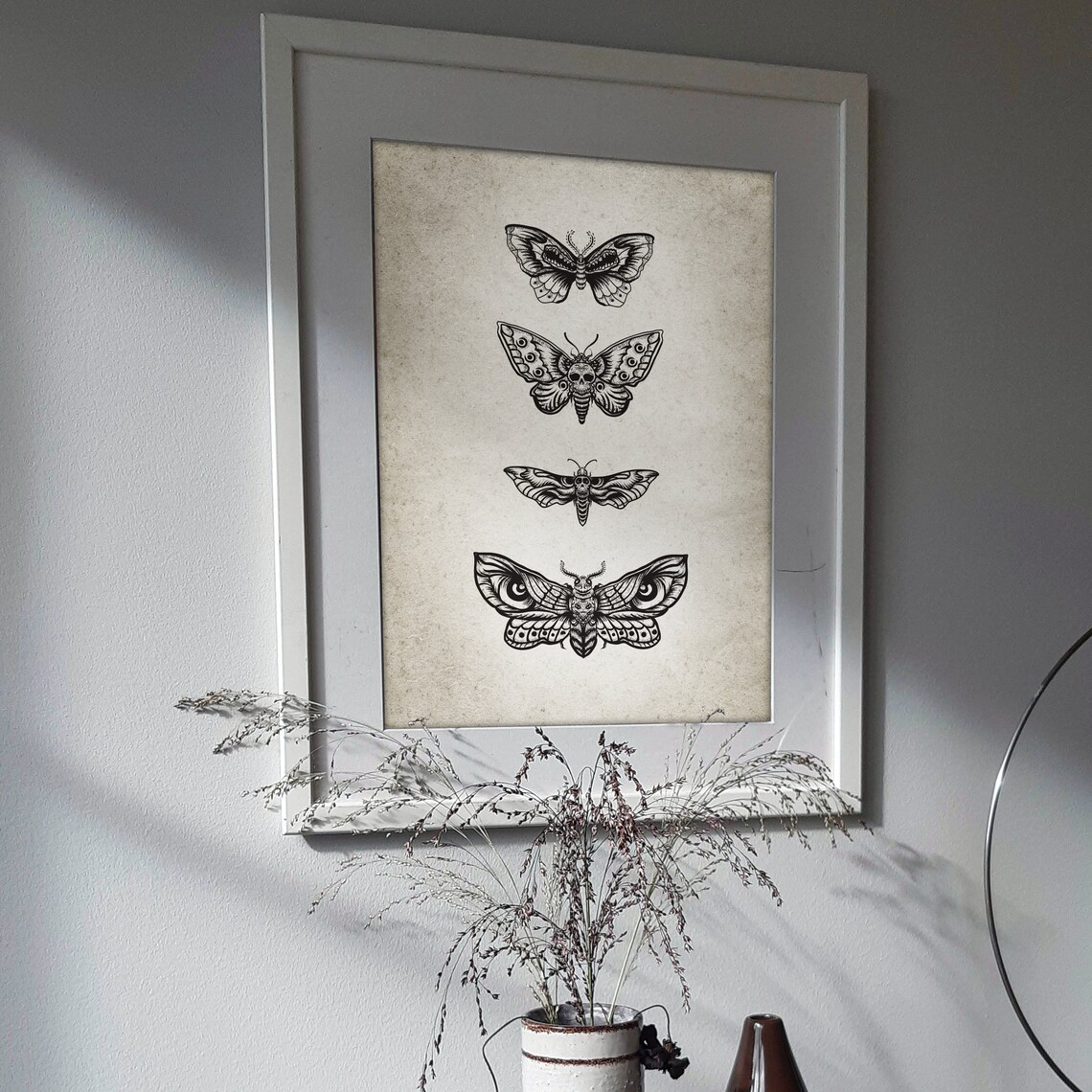 Death's Head Hawk Moth, Creepy, Horror, Goth, Art Print, Wall Art, A4 ...