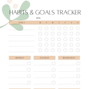 Habit Goal Tracker Printable Digital Download Minimalist Planner - Etsy UK