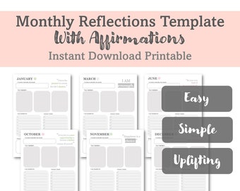 Monthly Review Template | Etsy
