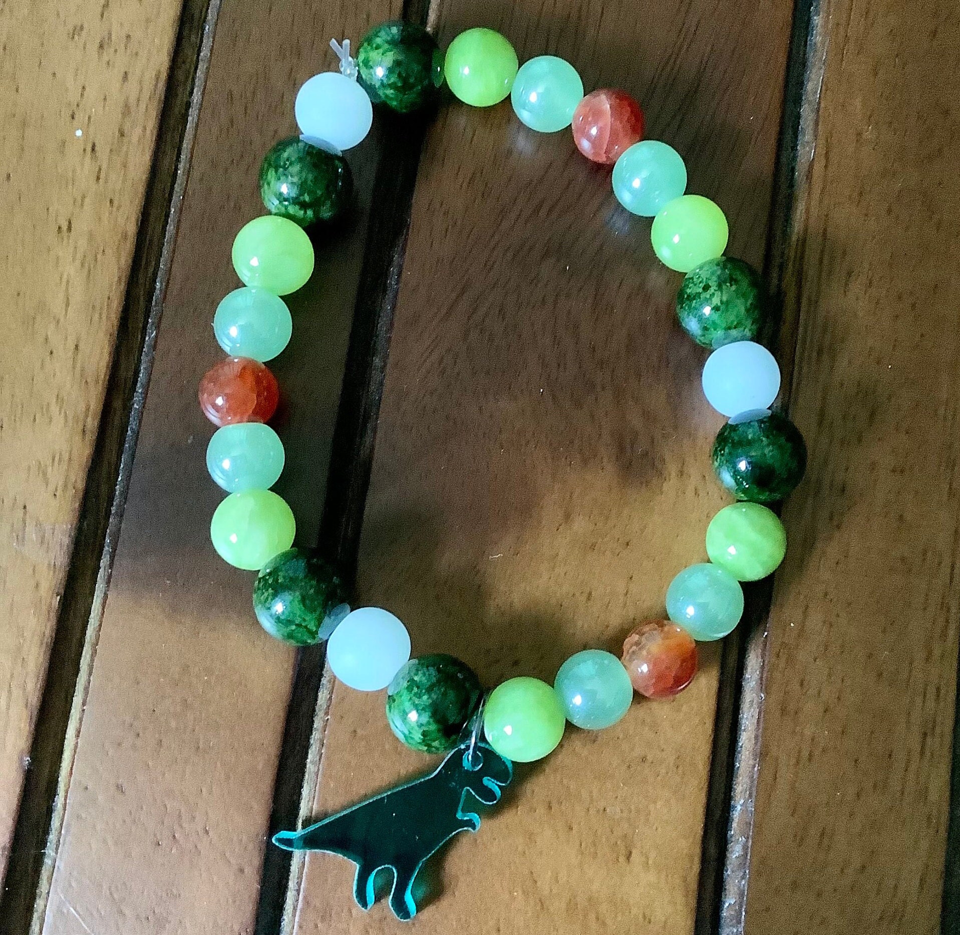 Stretchy Dino Charm Bracelets - Etsy