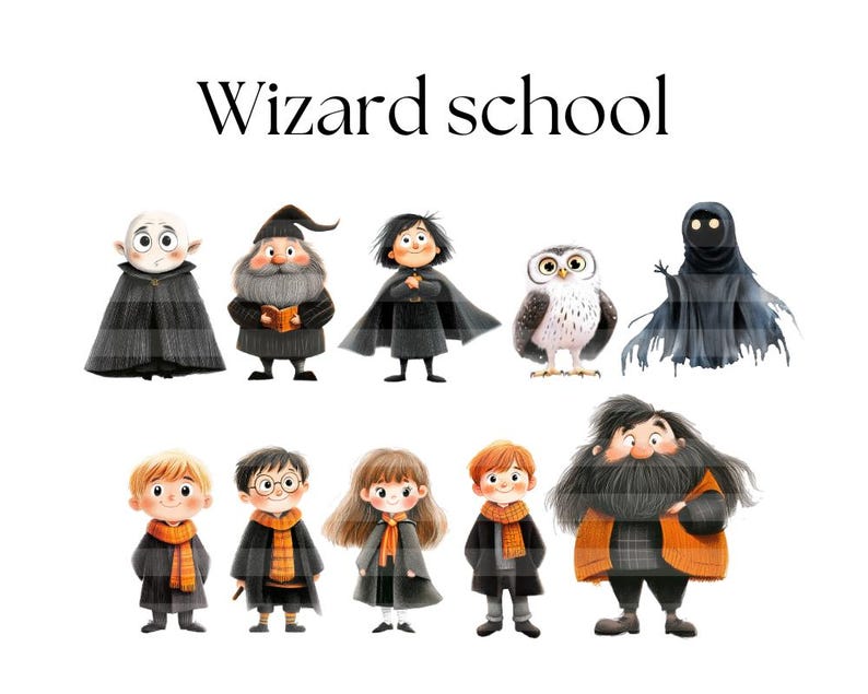 Wizard School Clipart | Cute Wizard Clipart | Watercolor Clipart ...
