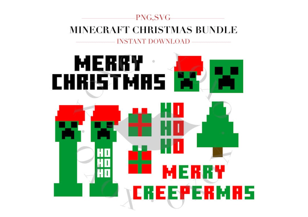 Minecraft Christmas Svg | Minecraft Inspired Christmas Png | Creeper ...