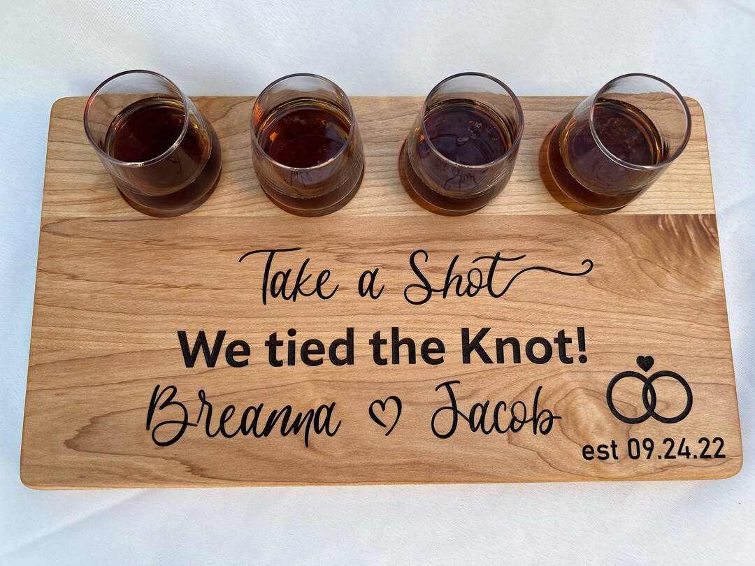 Personalized Wedding Shot Board: Engraved Maple or Walnut Gift - Etsy
