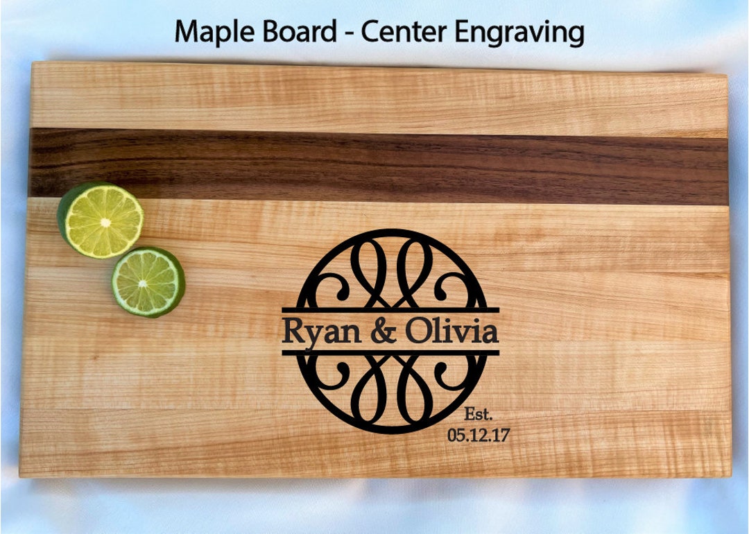 Personalized Monogram Cutting Board, Monogram Engagement Gift ...