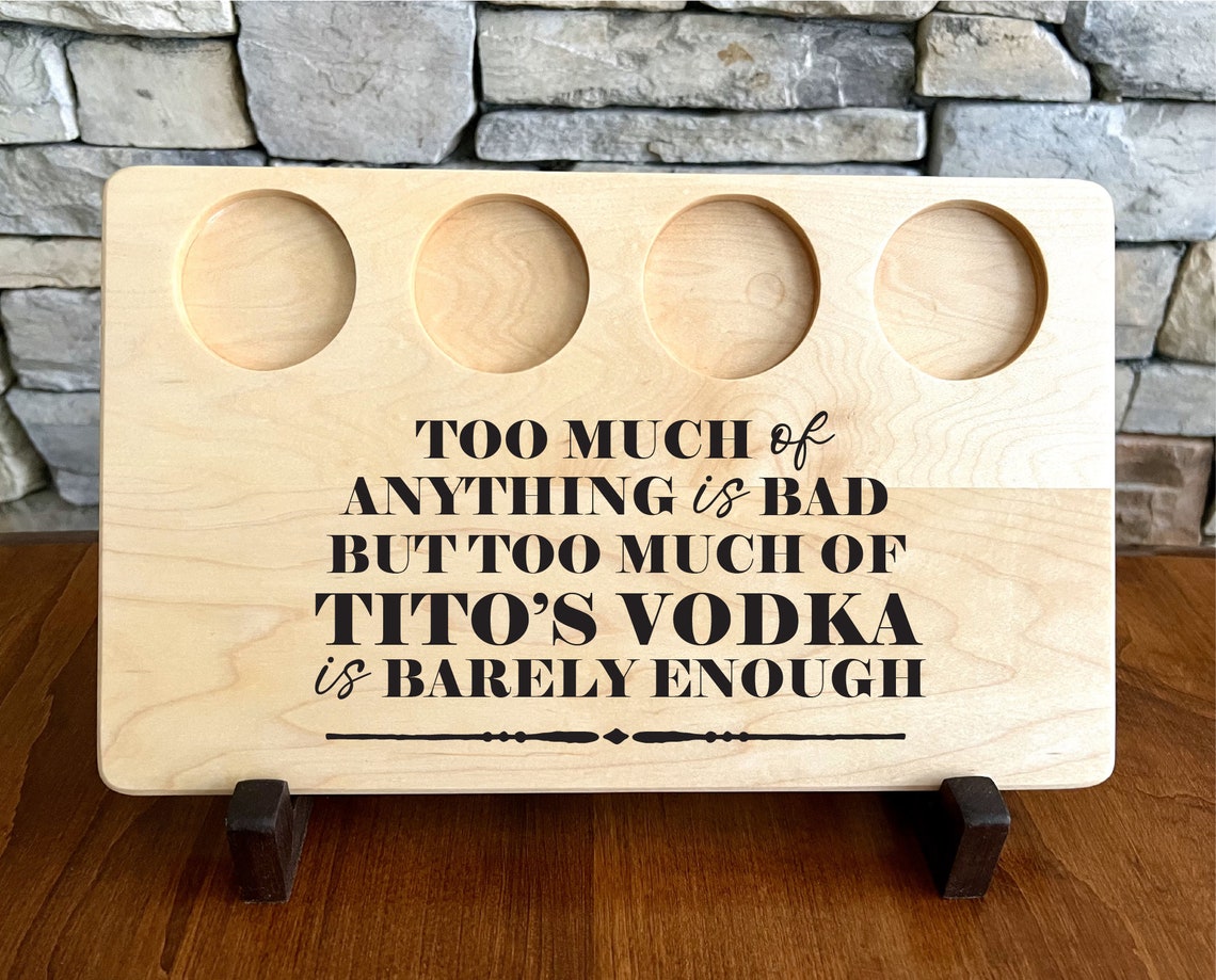 Personalized Vodka Shot Tray: Hardwood Bar Gift - Etsy