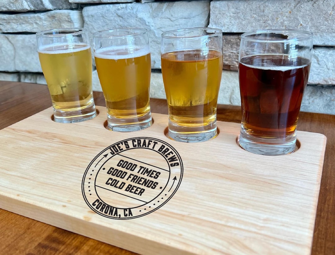 Personalized Beer Flight Board: Craft Beer Tasting Tray, Home Bar Gift ...