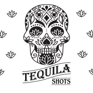 Tequila Shot Board With Skull Tequila Gift Set for Home Bar Personalized Gift With Sugar Skulls ...