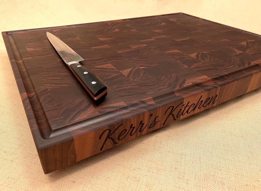 Personalized End Grain Walnut Cutting Board: Large BBQ Butcher Block - Etsy