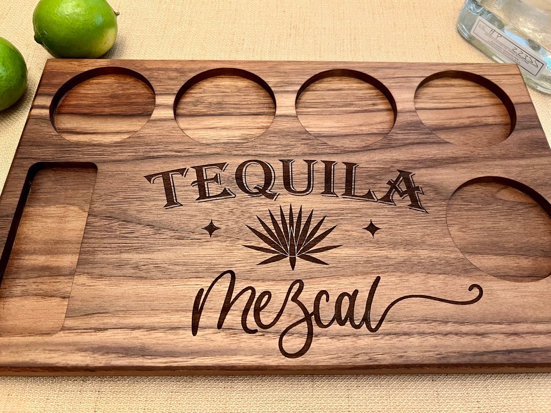 Tequila and Mezcal Drink Flight Board Gift for Home Bar Personalized ...