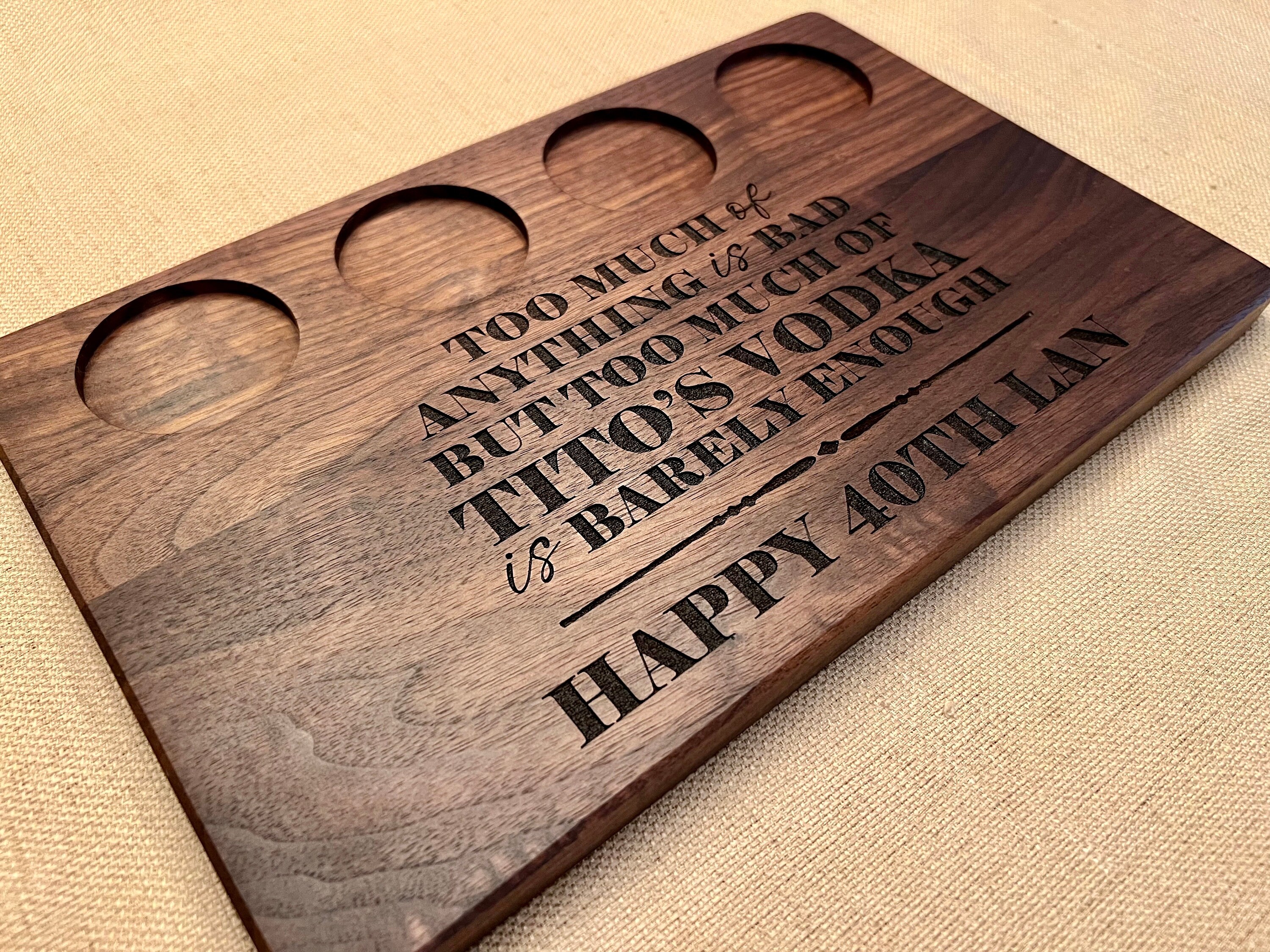 Personalized Vodka Shot Tray: Hardwood Bar Gift - Etsy