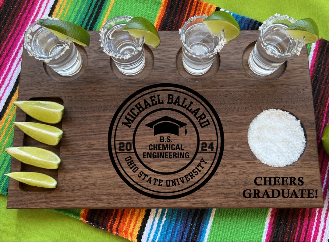 Class of 2024 College Graduation Tequila Shot Board Personalized for ...