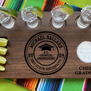 Class of 2024 College Graduation Tequila Shot Board Personalized for ...