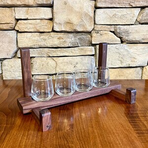 Walnut Wood Shot Board Stand to Display Tequila or Whiskey Flight - Etsy
