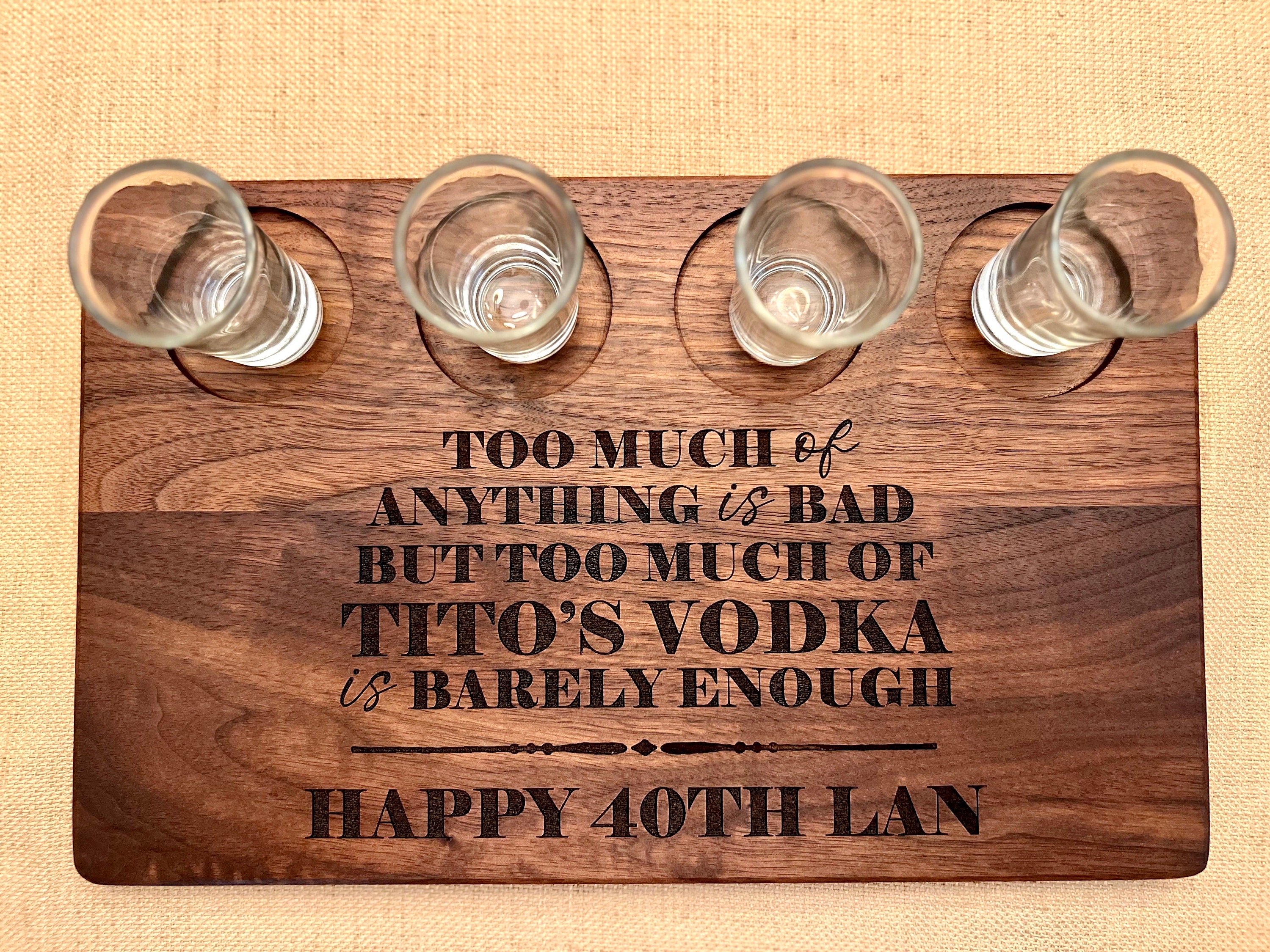 Personalized Vodka Shot Tray: Hardwood Bar Gift - Etsy