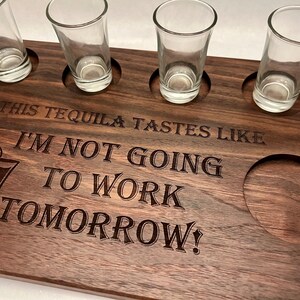 Personalized Tequila Bar Shot Tray for Home Bar, Tequila Flight Board ...