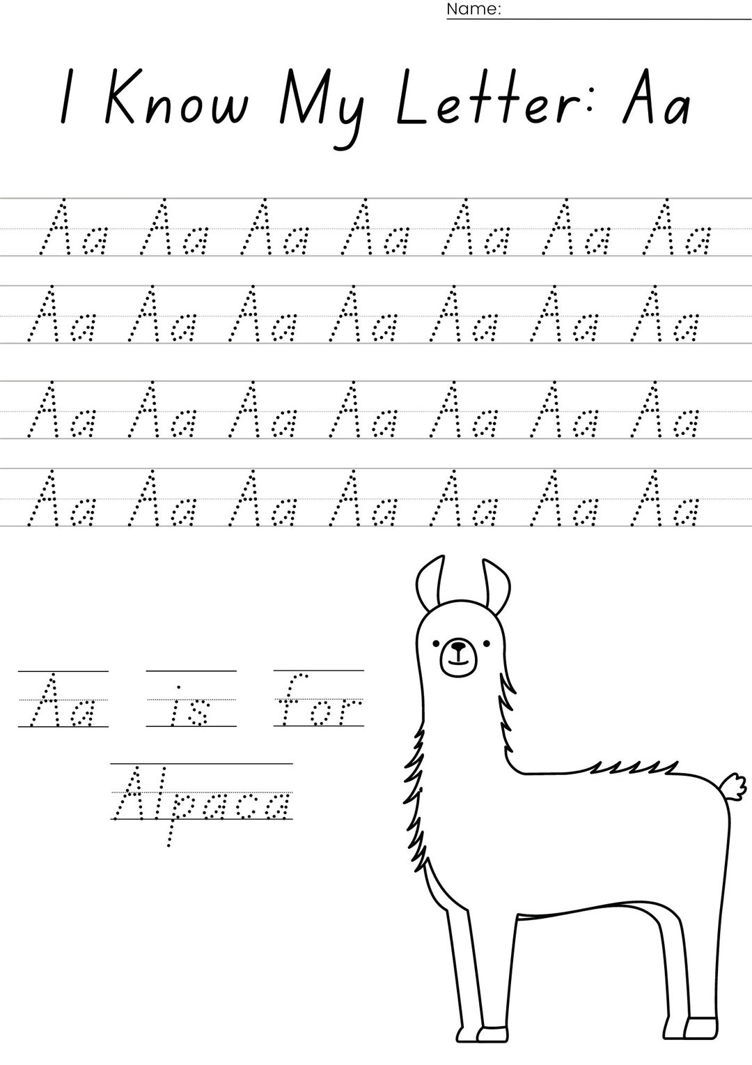 26 Printable A to Z Trace and Color the Alphabet Animal Phonics ...