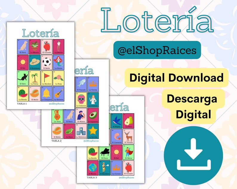 Family Loteria Modern Spanish Bingo Español Loteria Moderna - Etsy