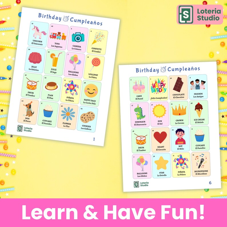 55 Cumpleaños Birthday Bingo / Lotería – Bilingual English & Spanish ...