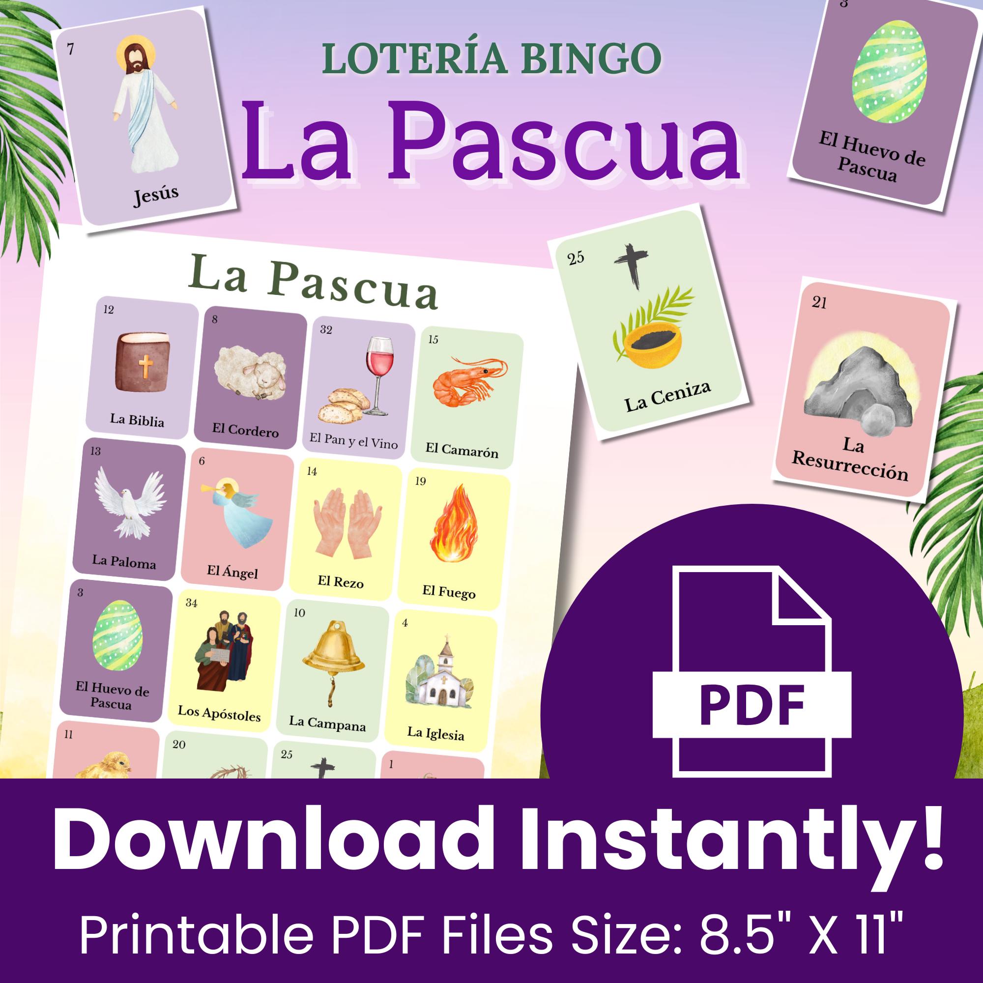 Lotería De Pascua 15 - Juego De Bingo En Español - Actividad Divertida ...