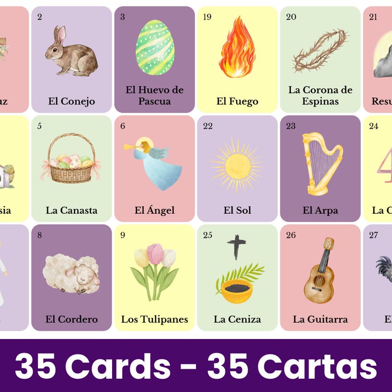 Lotería De Pascua 15 - Juego De Bingo En Español - Actividad Divertida ...
