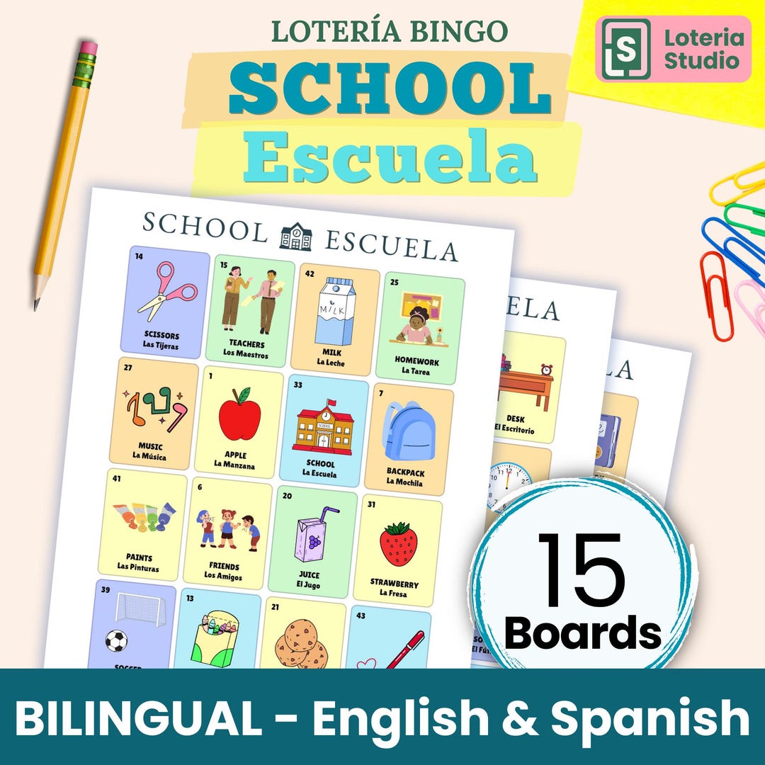 15 tableros imprimibles de lotería de regreso a clases: actividad para ...
