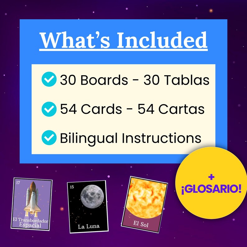 Astronomia Loteria En Español - 30 Tablas - Astronomy Bingo in Spanish ...