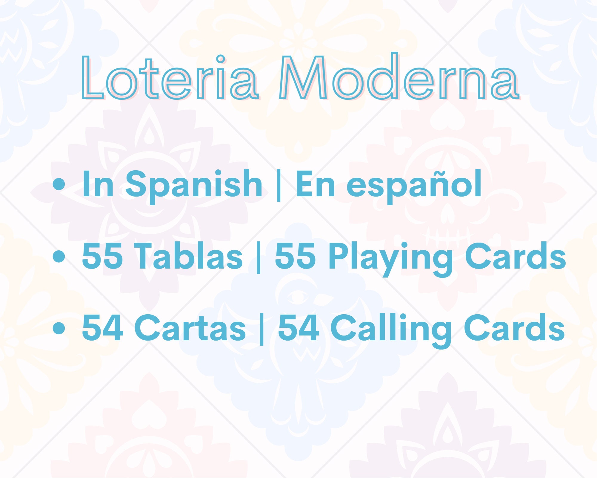55 Tablas Family Loteria Modern Spanish Bingo Español Loteria Moderna ...