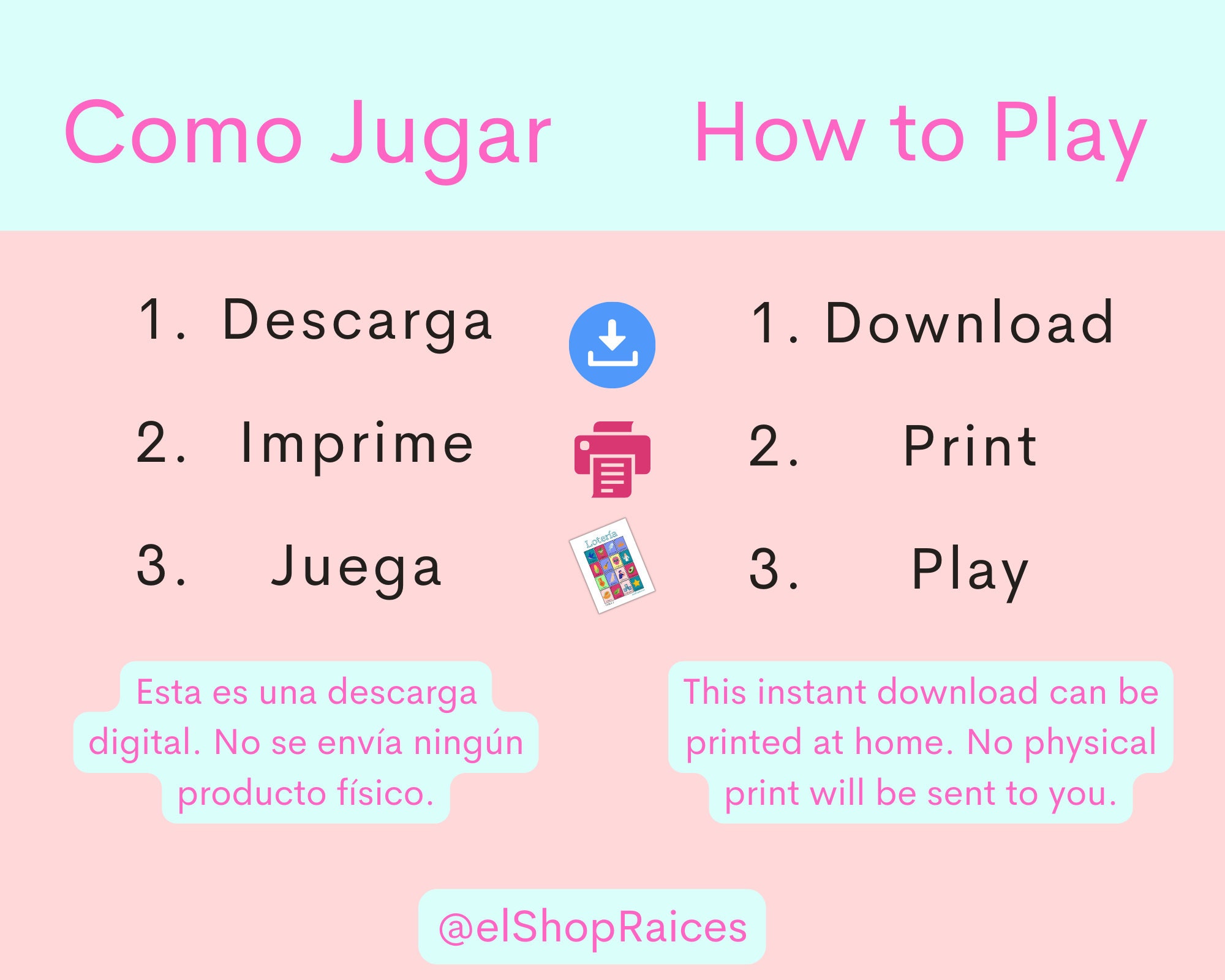 Día De San Valentín Loteria 30 Tablas Español Familia Game Bingo Juego ...