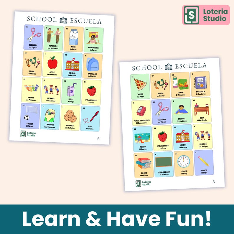15 tableros imprimibles de lotería de regreso a clases: actividad para ...