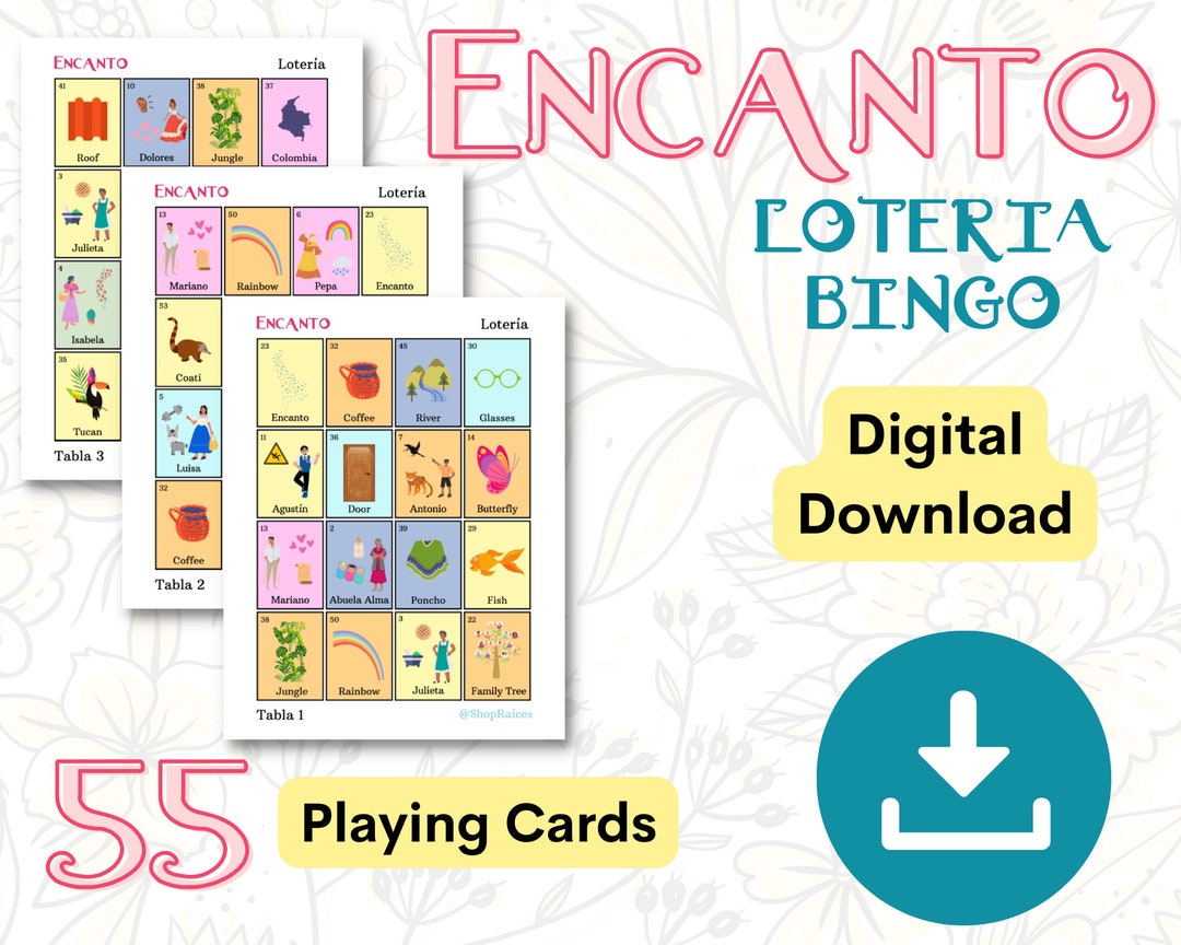 Encanto Movie Bingo 55 Cards English Fun Birthday Game Activity School ...
