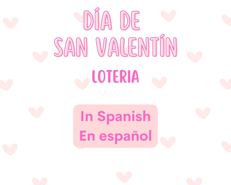 Día De San Valentín Loteria 30 Tablas Español Familia Game Bingo Juego ...
