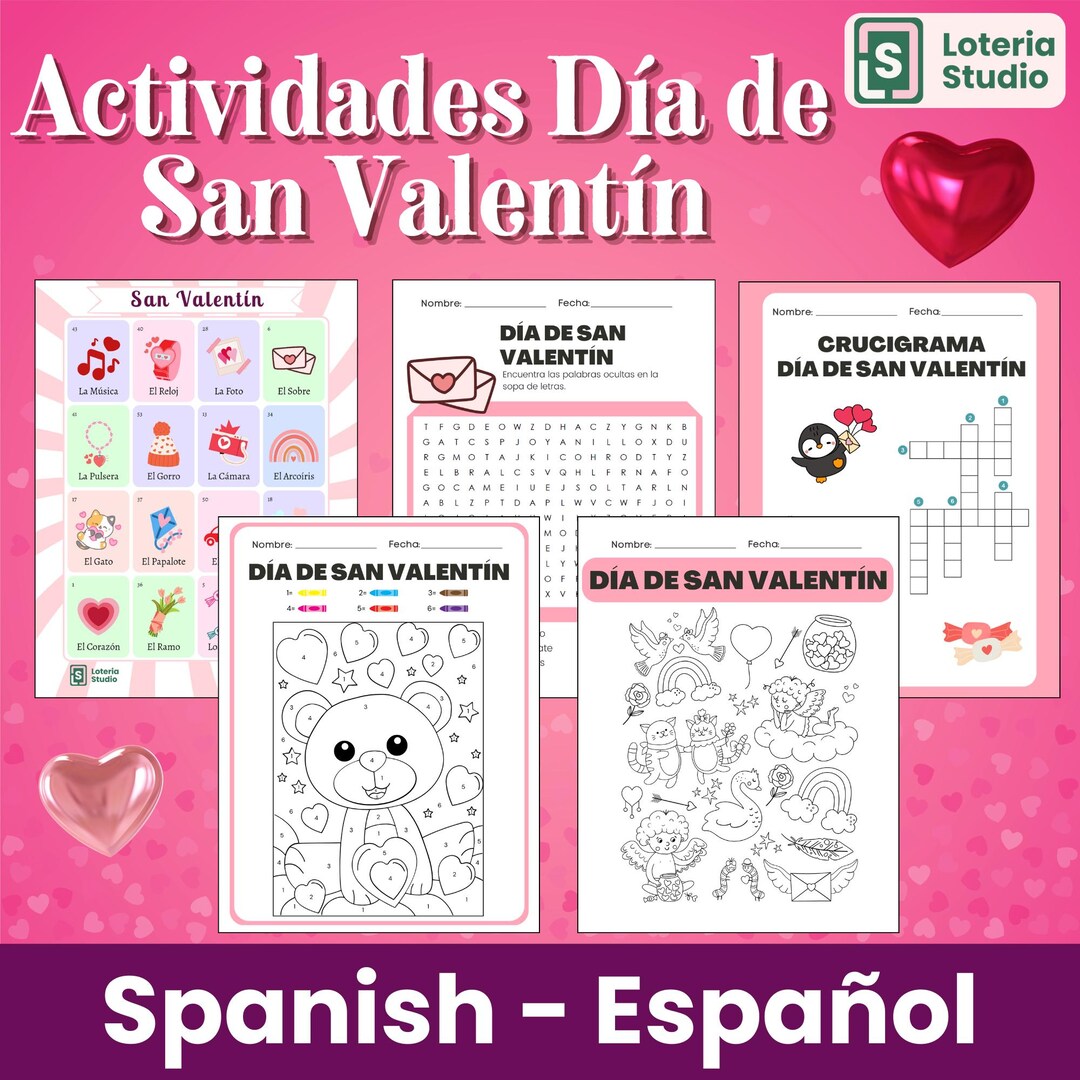 Activities San Valentin Spanish Familia Game Bingo Juego Niños School ...