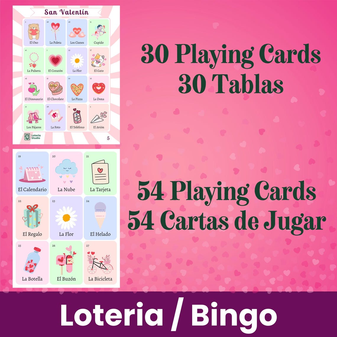 Activities San Valentin Spanish Familia Game Bingo Juego Niños School ...