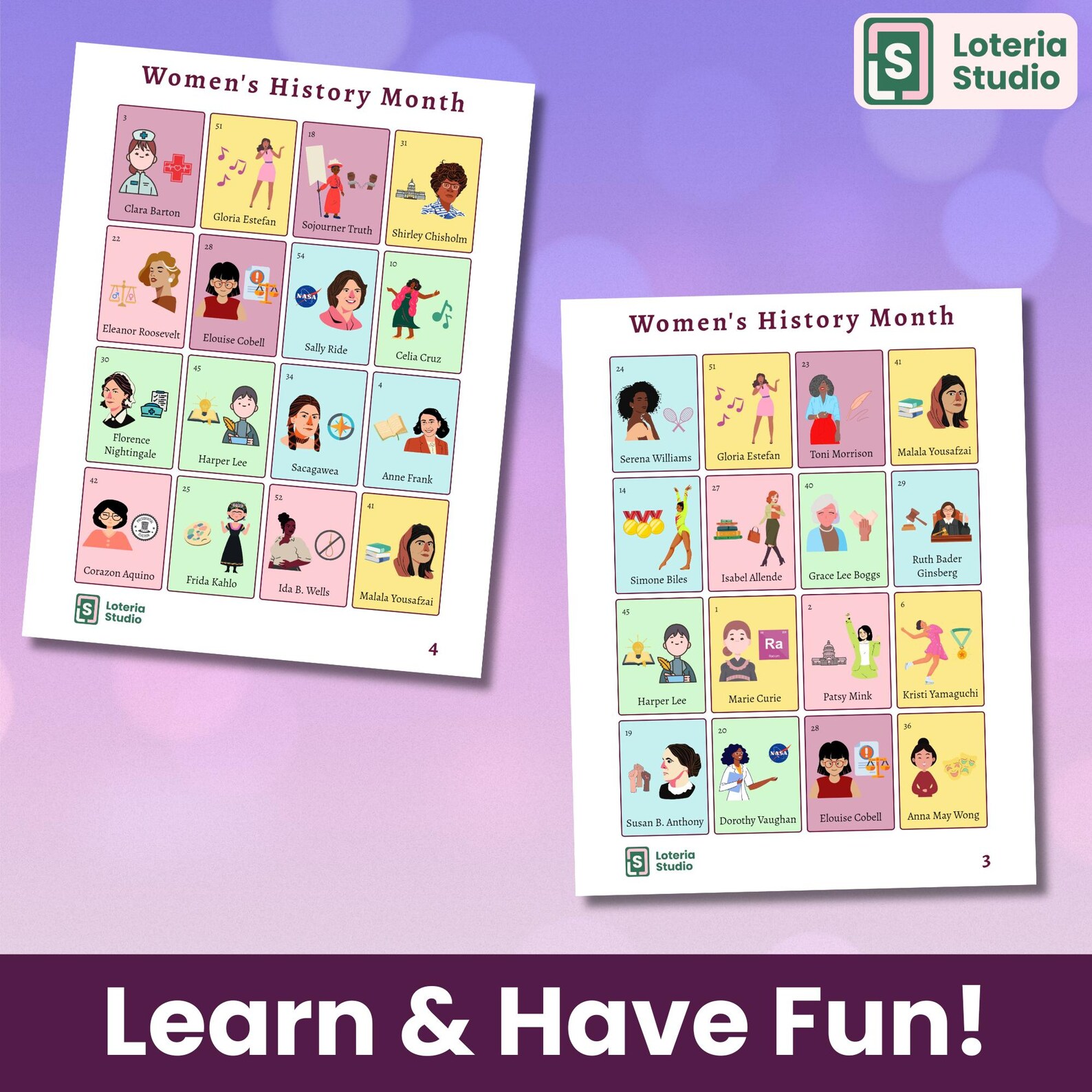 30 Card Women's History Month Bingo Loteria International Women's Day ...