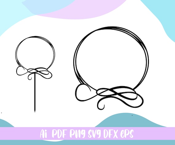 Circle Frame Svg Cake Topper Svg Files for Cricut Wreath - Etsy