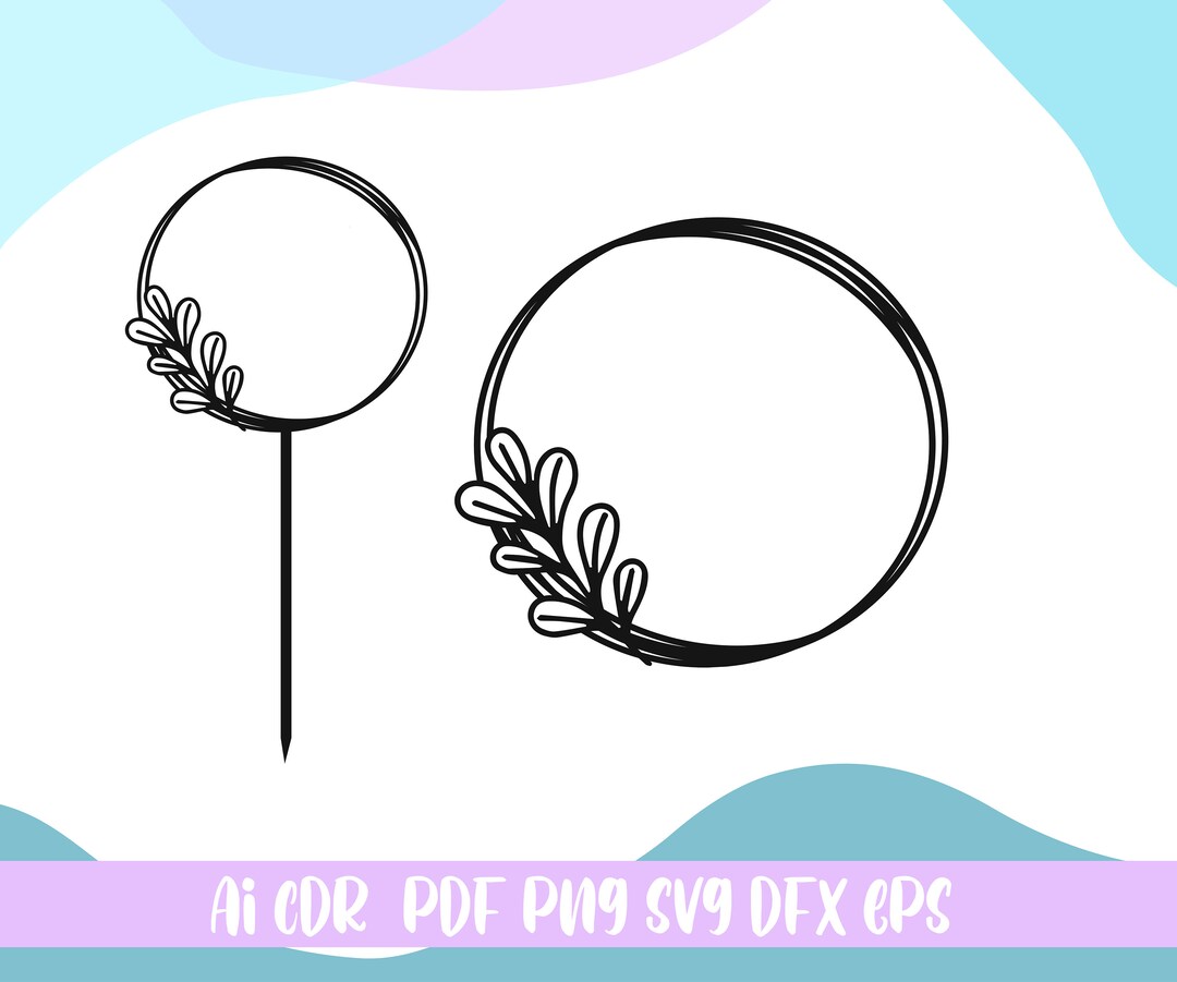 Marco circular svg, cake topper svg, archivos para cricut, marco de ...
