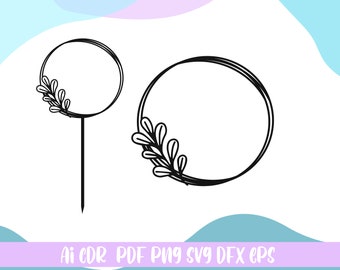 Circle Frame Svg Cake Topper Svg Files for Cricut Wreath - Etsy