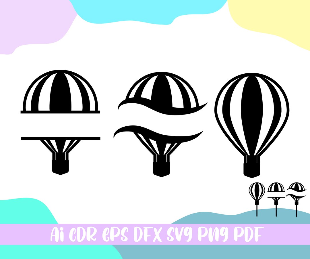 Hot Air Balloon Cake Topper Svg,hot Air Balloon File for Cricut,hot Air ...