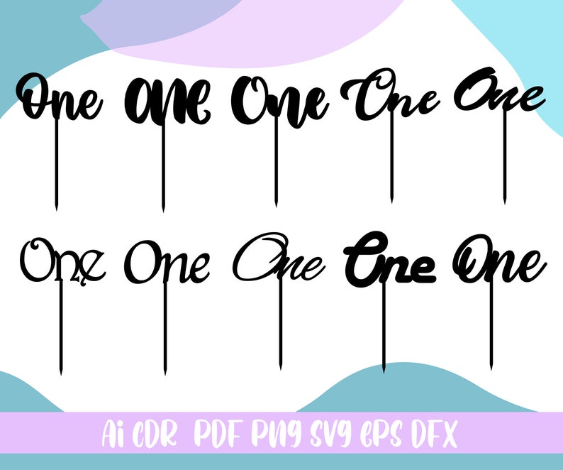 One Svgone Cake Topper Svgone Downloadfile - Etsy