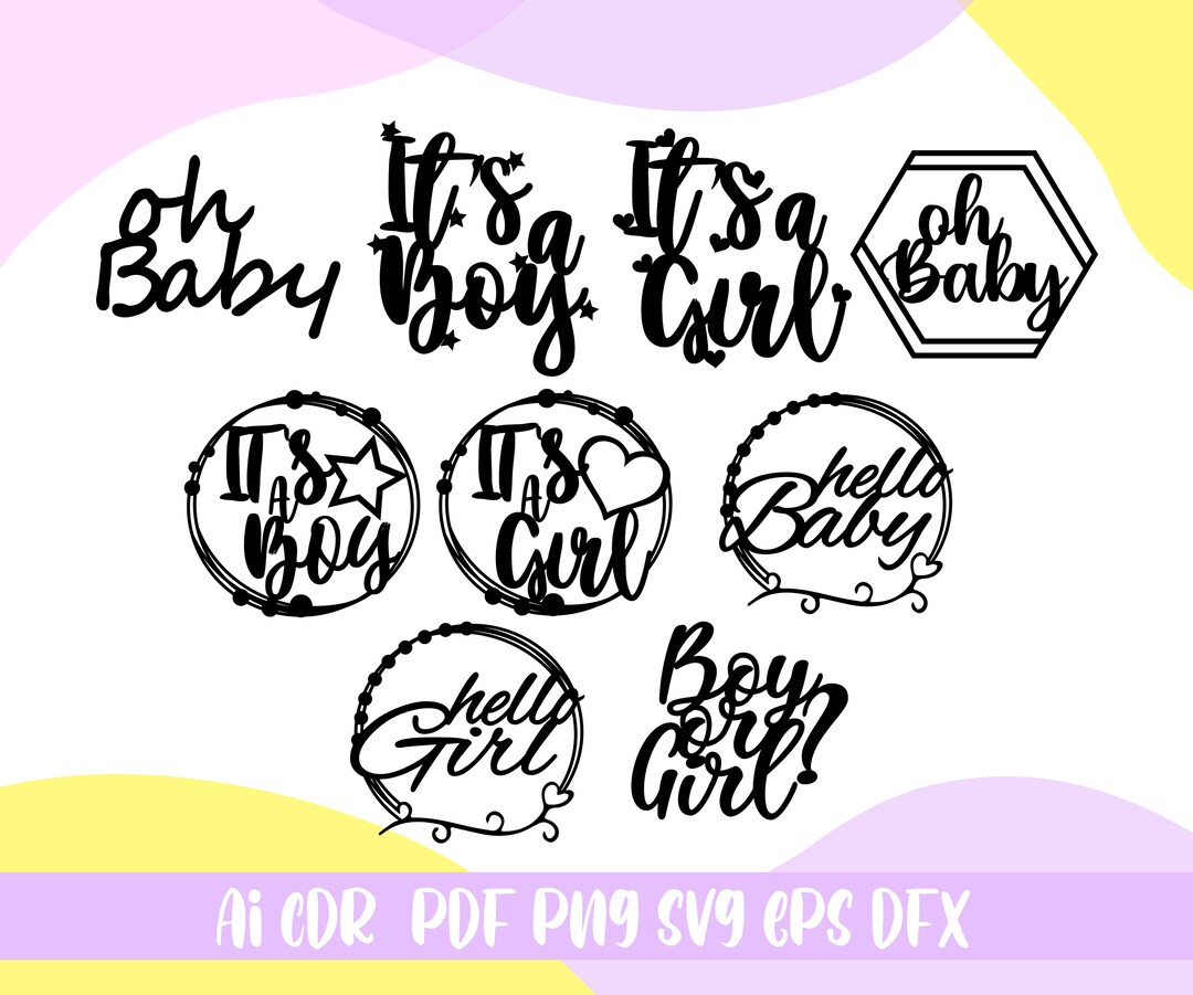 Baby Shower Cake Topper Svg,oh Baby Svg,boy or Girl? Svg,file Ai Svg ...
